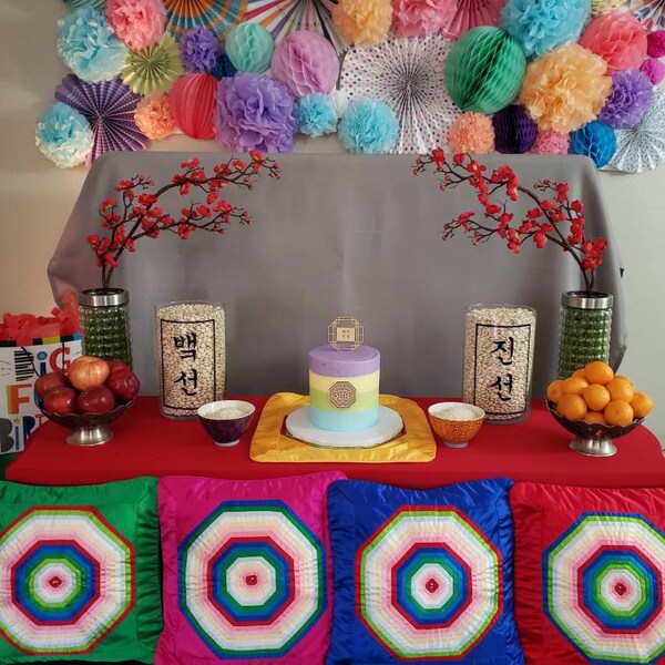 Korean 1st Birthday DOL TOWER Set of 2- Zodiac Tower & Name (or) Chook ...