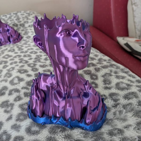 Head Planter, Melted Head Plant Pot, Artistic Planter for Indoor Plants ...