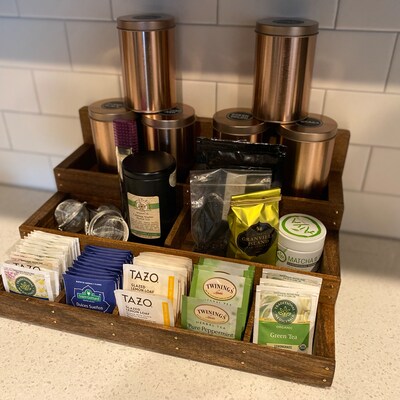 Made to Order Dark Tea Tin Rack Organizer for Loose Tea Tins. Hold 8 ...