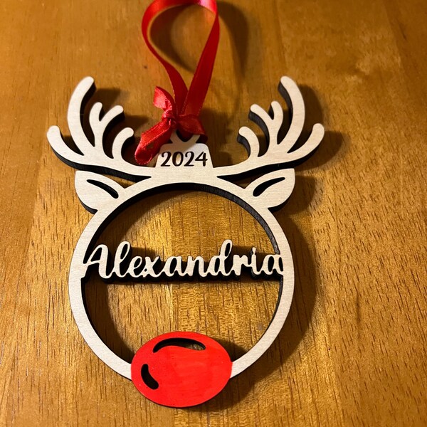 Personalized Reindeer Ornament - Etsy