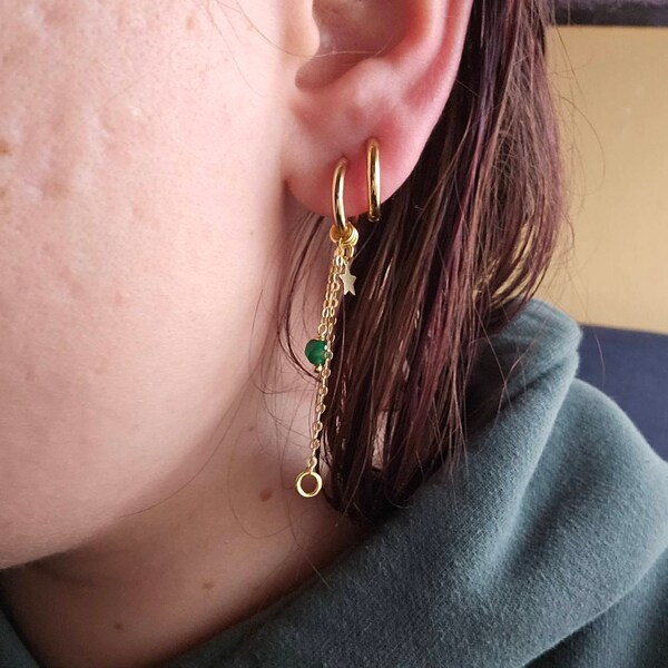 Star Conch Ear Piercing, Conch Piercing, Conch Hoop Earring, Gold ...