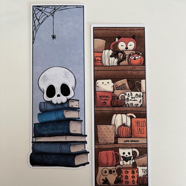 Ghost Reading Bookmarks Illustrated Bookmarks Bookmarks Cosy Bookmarks ...