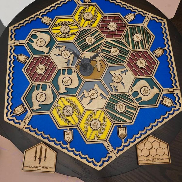 Catan-inspired Boardgame - Laser Template & Glowforge Files - Etsy