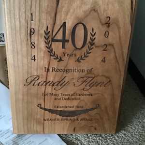 5x7 Awards Plaques- Anniversary Work Plaques- 30 Year Plaque- Custom ...