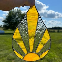 Sun Ray Drop Stained Glass Pattern, Stained Glass Patterns, Digital ...