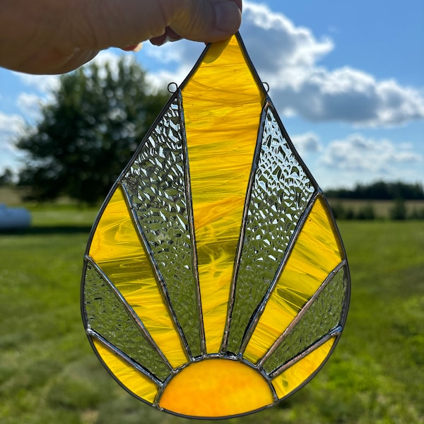 Sun Ray Drop Stained Glass Pattern, Beginner Stained Glass Patterns ...
