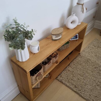 Rustic Storage Unit Made From Solid Wood Rustic Bench Wooden Bookshelf ...