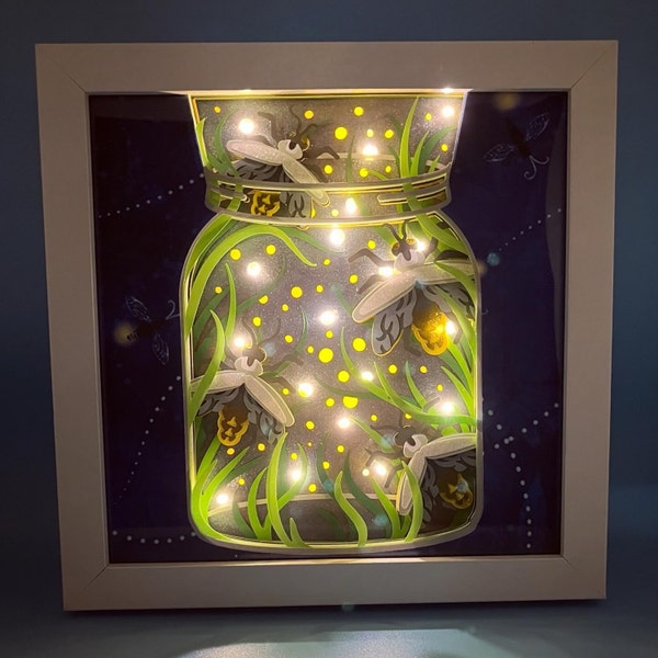 3D Firefly Shadow Box SVG, Firefly Layered SVG, Firefly 3D Svg, Spring ...