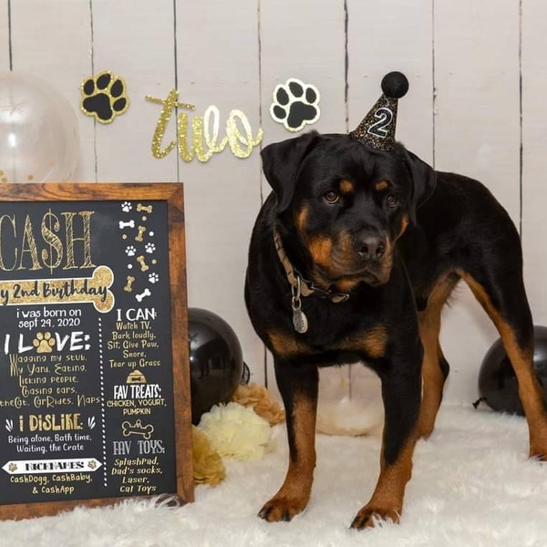 EDITABLE Puppy Dog Birthday Chalkboard Poster. Dog Printable Milestone ...