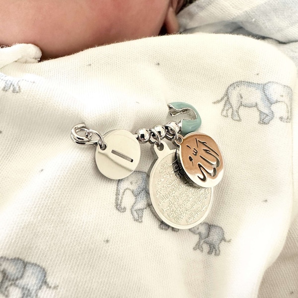 Pink Customized Baby Pin With Bead Name - Etsy