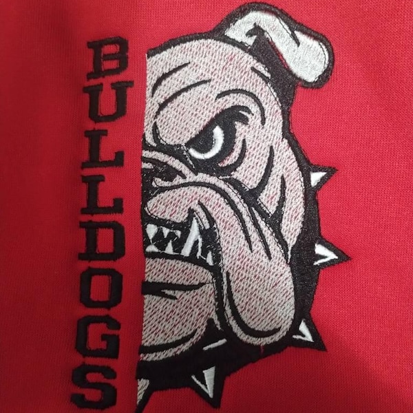 Bulldogs Embroidery Design, Bulldog Head Mascot Machine File, Digital ...