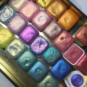 MICA DOTCARDS Handmade Watercolors Mica Metallic Dot Cards - Etsy