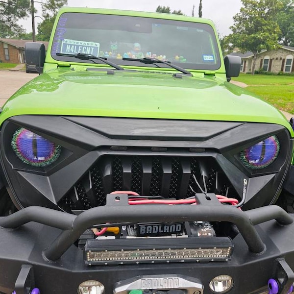 Eyeball Round Headlight Overlay Graphics Kit Vinyl Decal Cover 2 Piece ...