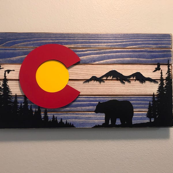 Colorado Wood Flag - 13x23" - Colorado Wall Art - Colorado Gift - Etsy
