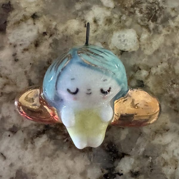 TURTLE Water Creature // KAPPA Miniature Porcelain Ceramic Figurine ...