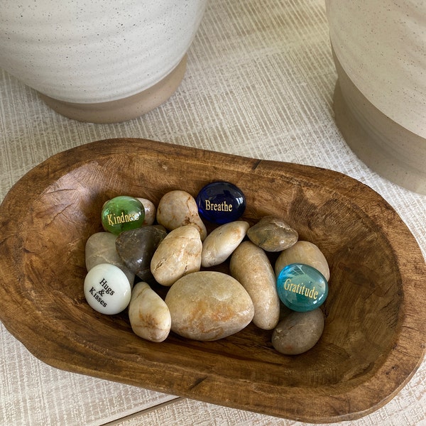 Engraved Colored Glass Word Stones - Single Words - Etsy