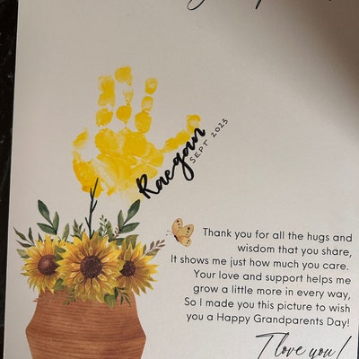 Grandparents Day Handprint Art Craft Gift for Grandparents From ...