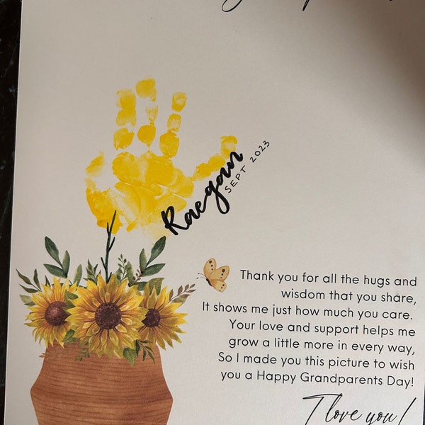 Grandparents Day Handprint Art Craft | Gift for Grandparents From ...