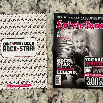 Rock Star Magazine Theme Birthday Invitation, Rockstar, Baby Shower ...