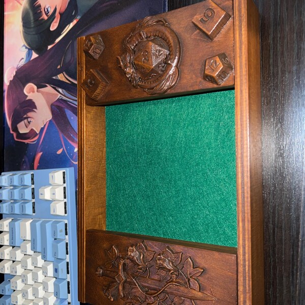 Custom Dnd Dice Box, Dnd Rolling Tray, Personalized Name Engraving ...