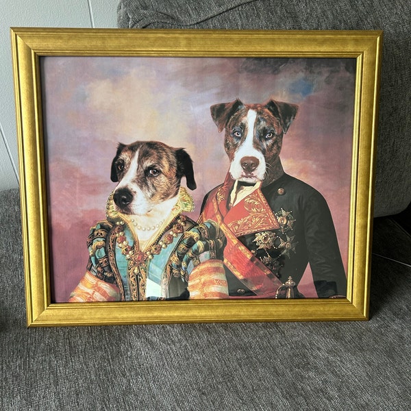 Custom Family Pet Portrait Regal,custom Pet Portrait,2 Pet Portraits ...