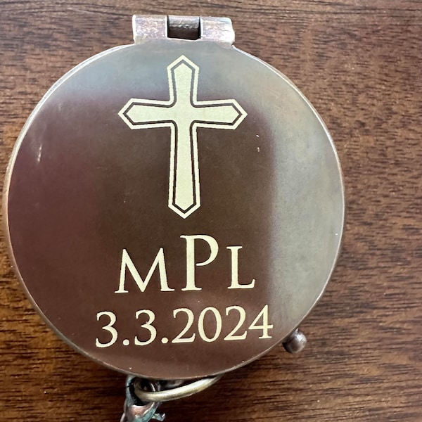 Engraved Brass Compass: Personalized Baptism, First Communion ...