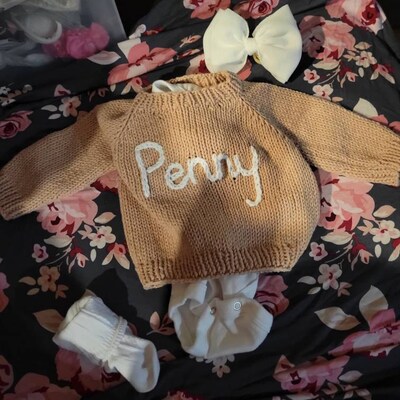 Knit Baby Jumper,baby Name Sweater , Baby Jumper, Name Sweater,baby ...