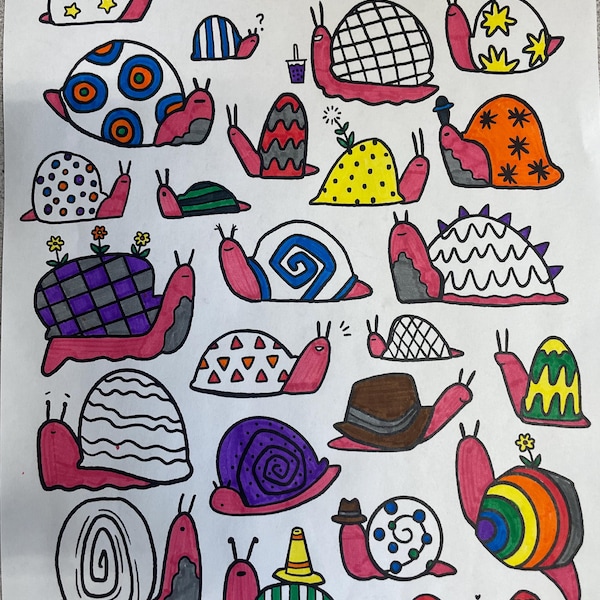 Snail Time Coloring Page for Kids and Adults. Instant Download ...