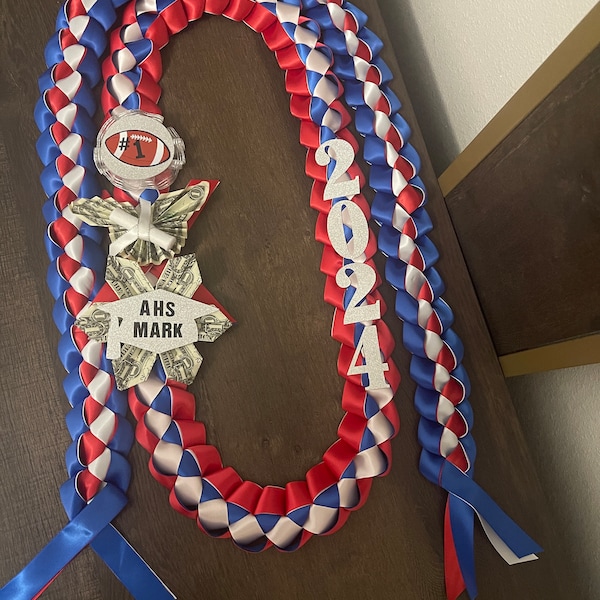 Baseball Ribbon Lei/graduation Leis/senior Night/sport Night/graduation ...