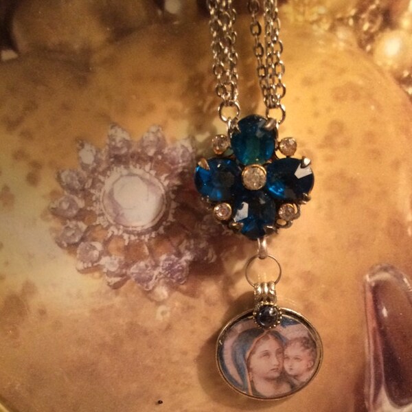 Madonna and Child Antique Watch Fob Repurposed Vintage Religious ...