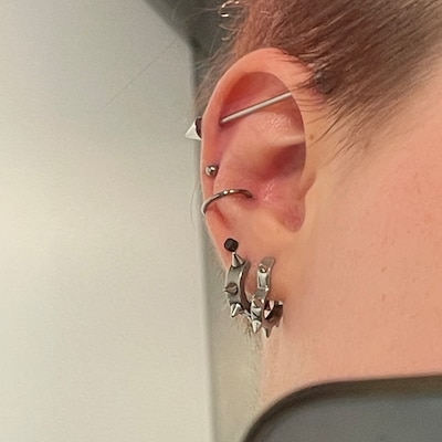 Spike Nasallang Nose Screw Piercing, 2pcs Nostril Studs With Chain ...