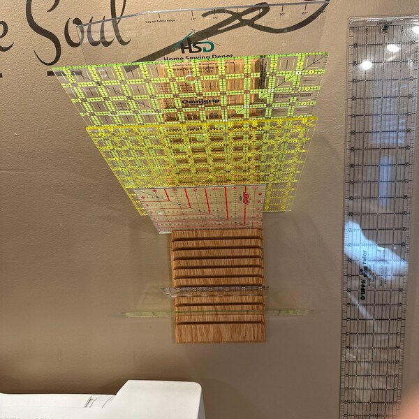 ONLY ONE - 18" STANDARD Wall Mounted Hardwood Ruler Racks - Oak- 23 ...