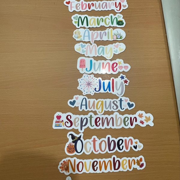 Calendar Month Label Magnets | Custom Magnets for Whiteboards ...