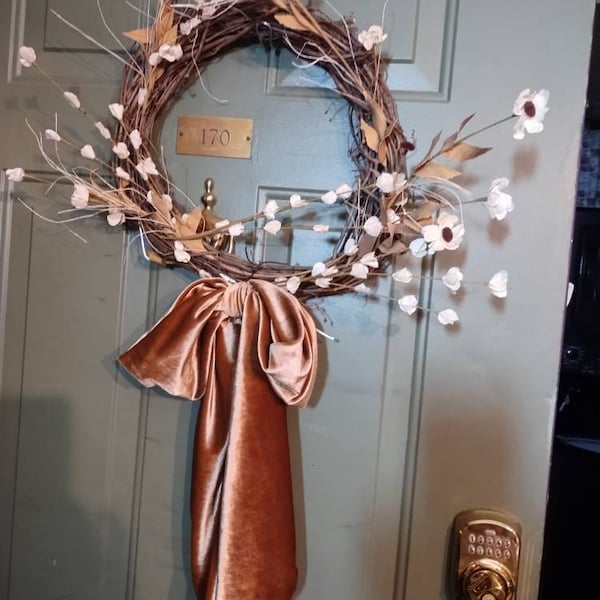 40" Chocolate Brown Velvet Bow Wreath Bow Christmas Bow - Etsy