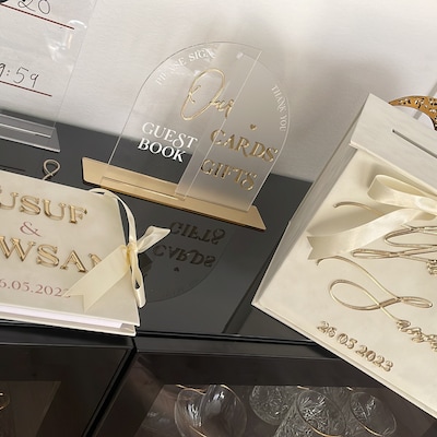 Velvet Set Card Box Guestbook & Sign, Wedding Card Box With Lid Instant ...