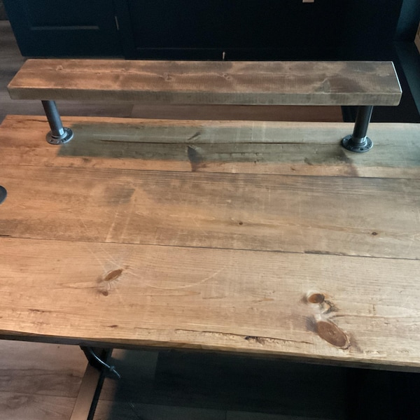 Reclaimed Distressed Industrial Dining Table Pub Height Counter Height ...