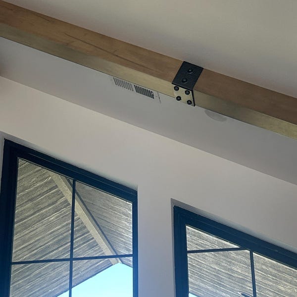 4 In. Faux TEXTURED JET BLACK Ceiling Beam Brackets With Artificial ...