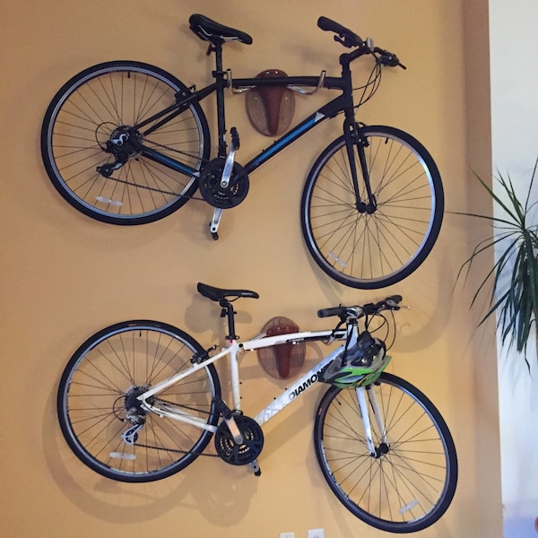 Bike Rack Bicycle Taxidermy -- Cycle Wall Shelf Storage Mount -- Wood ...