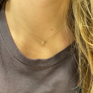 Natural Diamond Attached on Chain, 14kt Gold Diamond Necklace, Diamond ...