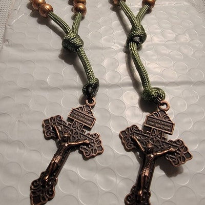 Black and Copper Rosary - Etsy