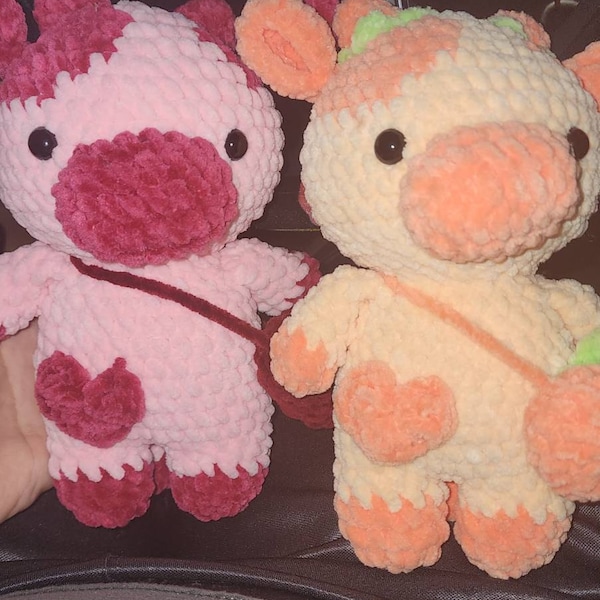 Crochet Cow, Peach Cow Plushie, Cow Plushie, Crochet Cow Plush - Etsy