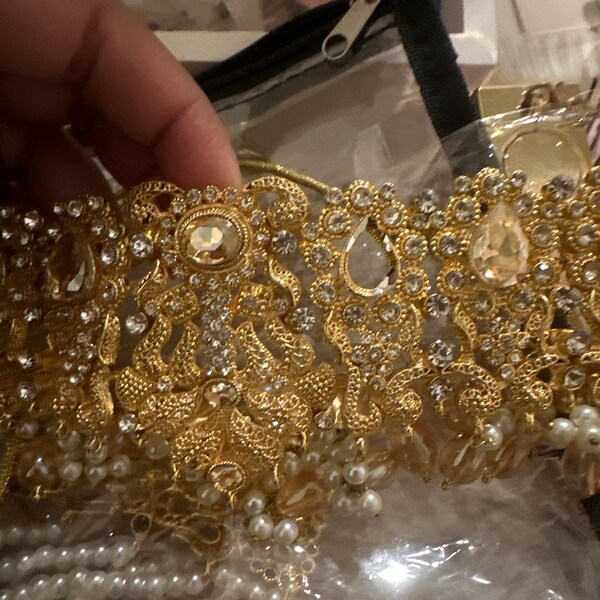 Heavy Bridal Jewelry Set Pakistani Necklaces Choker Earring Tikka Jumar ...