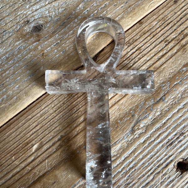 Ankh Egyptian Crystal Amulet Key of Life | Rose Clear Smoky Quartz - Etsy