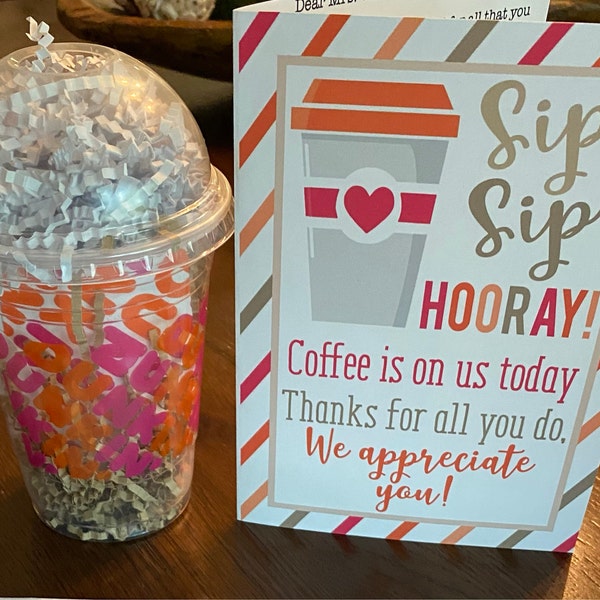 Sip Sip Hooray Coffee Appreciation Printable 8x10 Sign, Employee Team ...