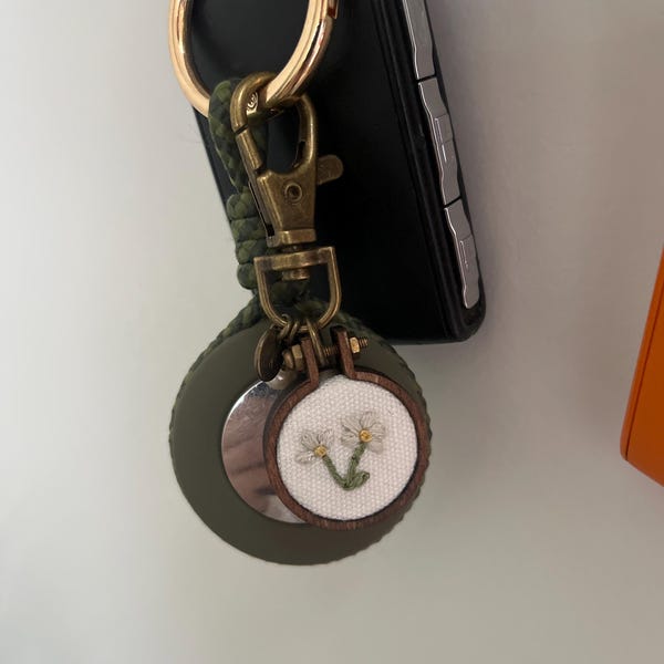 Hand-embroidered Citrus Keychain | Mini Embroidered Keychain ...
