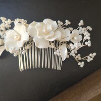 FILIA // White Flower Wedding Earrings, Floral Bride Earrings, Bridal ...