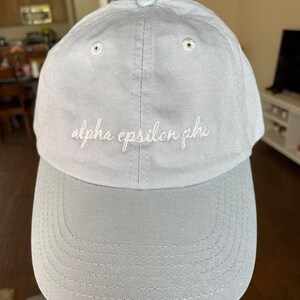 Chi Omega Cursive Baseball Hat Embroidered Baseball Cap // Sorority ...
