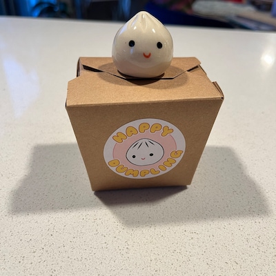 Cute Handmade Ceramic Dumpling. Happy Soup Dumpling. Adorable Gyoza ...