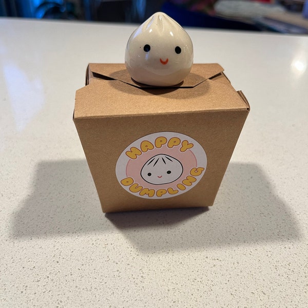 Cute Handmade Ceramic Dumpling. Happy Soup Dumpling. Adorable Gyoza ...