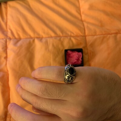 Stunning Human Face Silver Ring-sterling Silver Head Ring Polygon Face ...